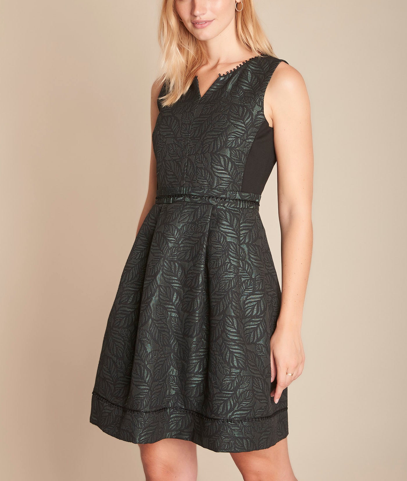 Robe corolle en jacquard Romane